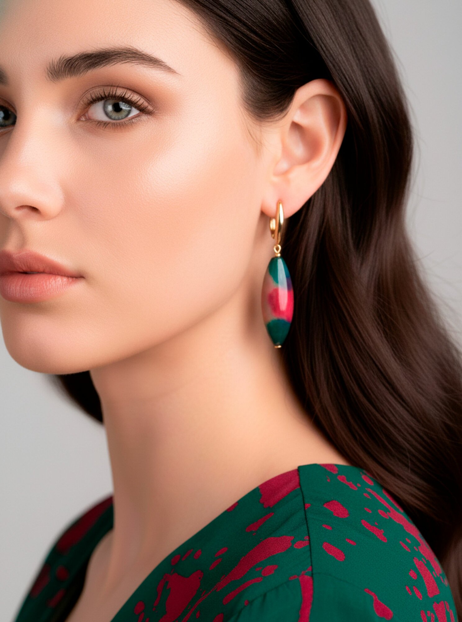 Серьги, агат