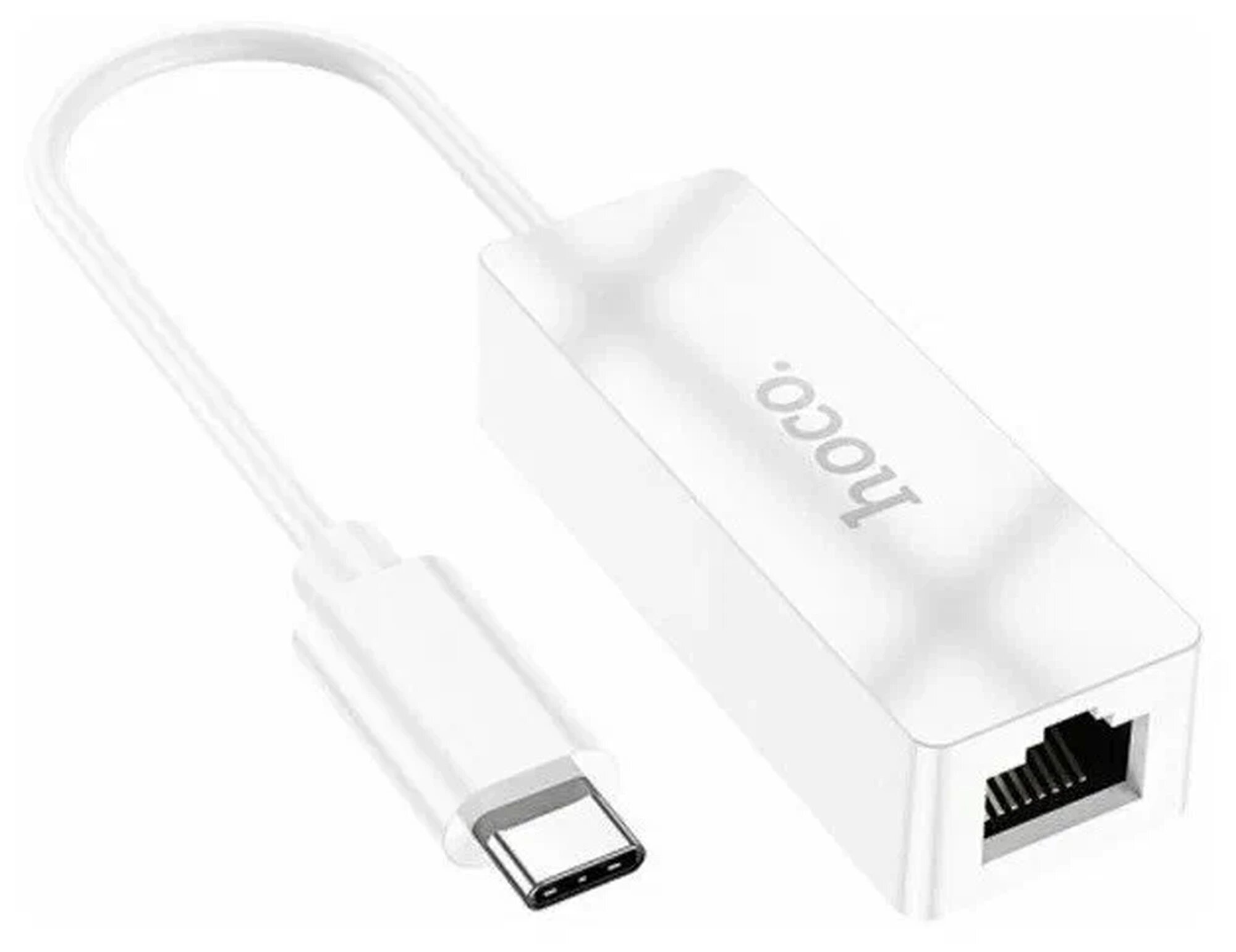 Адаптер-переходник Hoco UA22 (Type-C to ethernet adapter 100 Mbps) белый