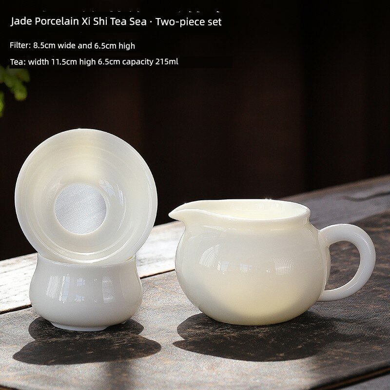 Чаша для чая Suet-fat с нефритовым покрытием, чашка для чая Dehua, белый фарфоровый чайник с крышкой, одинарный Sancai,