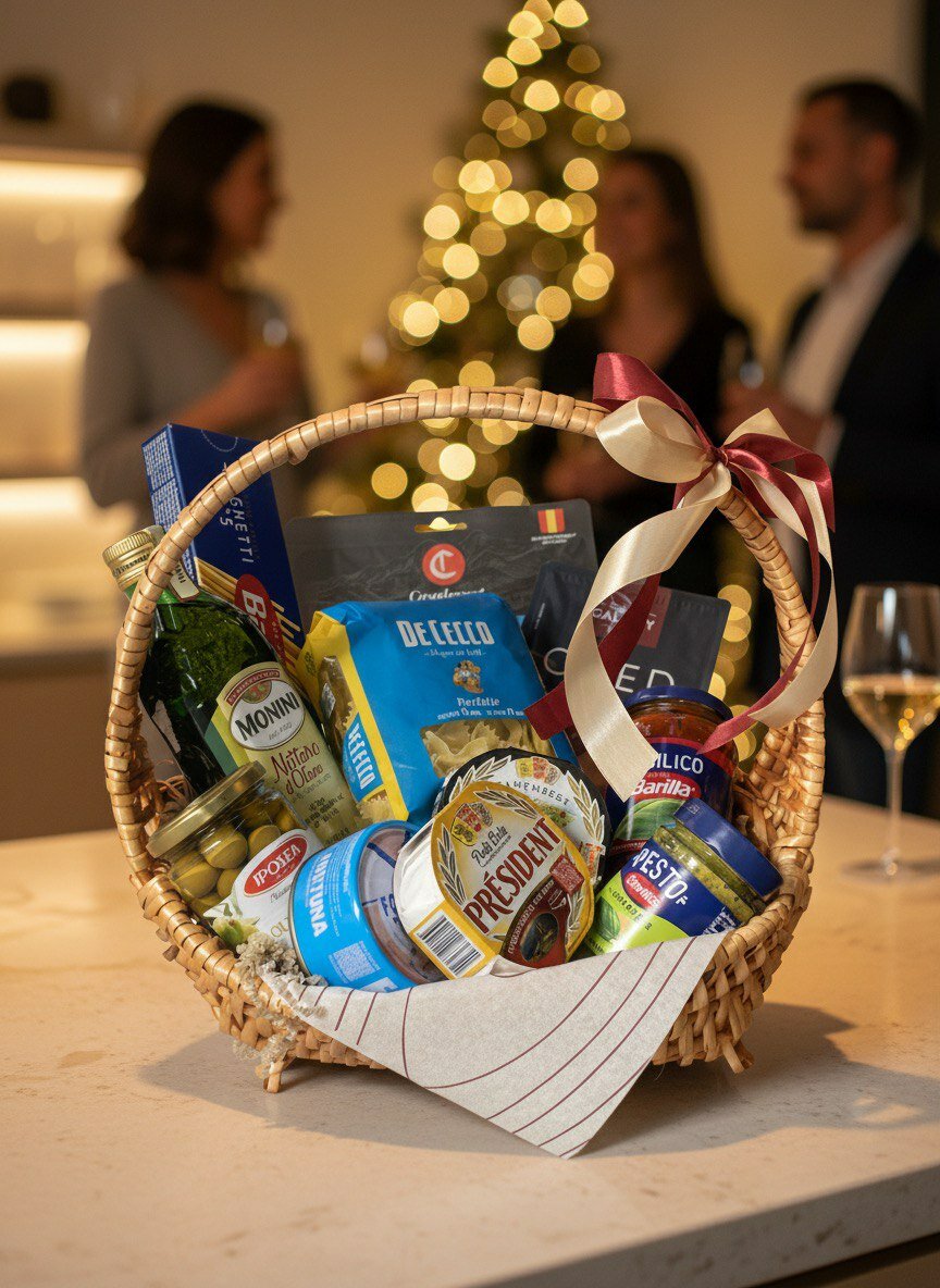 Подарочная корзина с продуктами "Итальянский ужин"