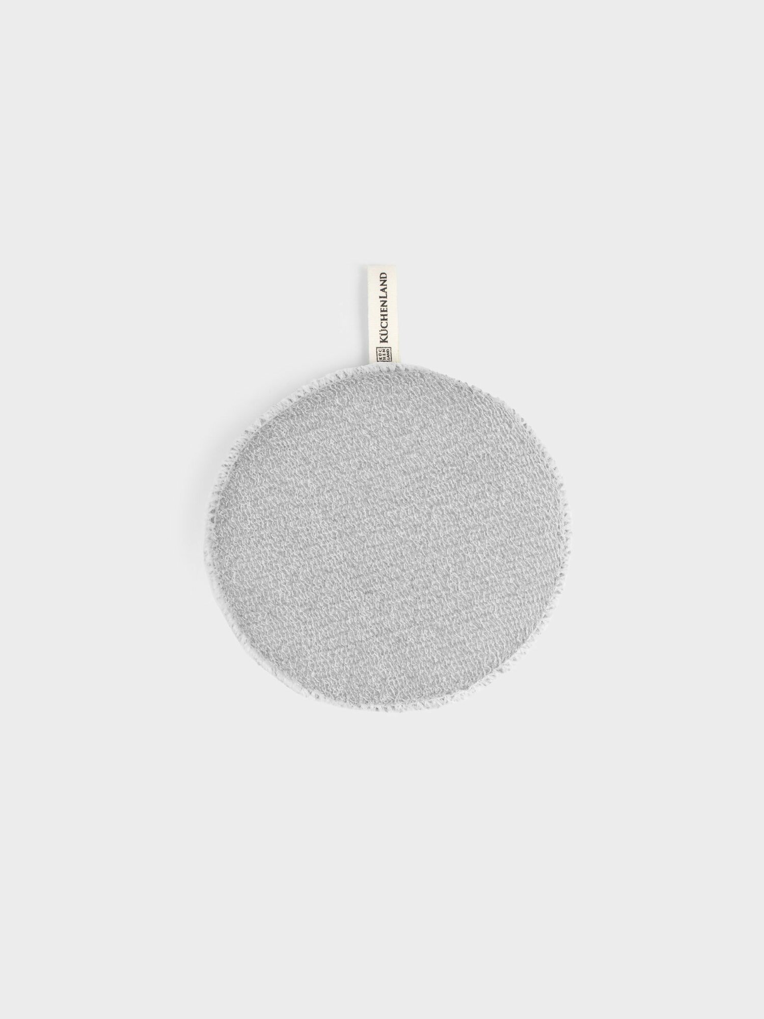 Мочалка-губка для мытья лица и тела, 13 см, с держателем, нейлон/хлопок, серая, Unique spa