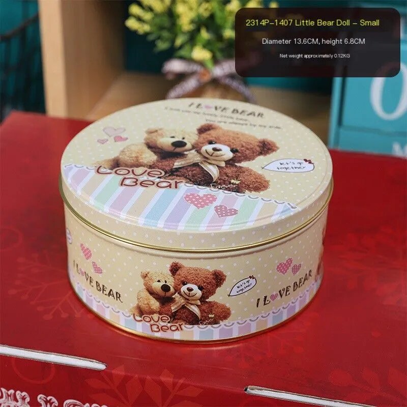 Коробка для упаковки печенья из олова с защитой окружающей среды круглая с крышкой пылезащитный ящик для хранения подарочная коробка для торта