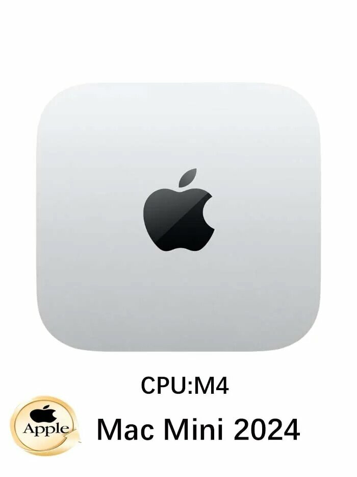 Apple Мини-ПК Mac mini （2024） M4 Совершенно новый Не активирован (Apple M4, RAM 16 ГБ, SSD 256 ГБ, Apple M4, macOS), светло-серый