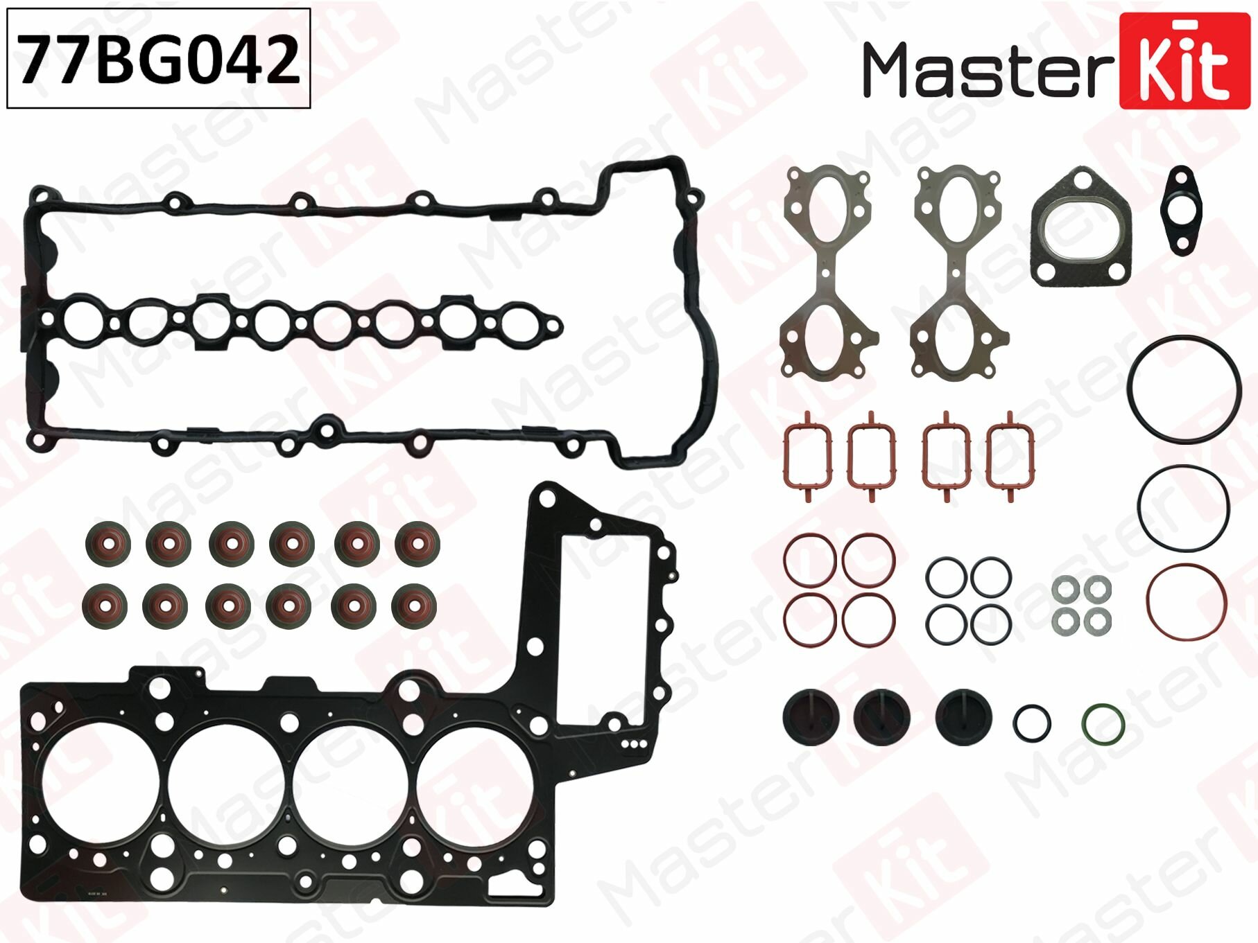Верхний комплект прокладок с прокладкой ГБЦ BMW E87/E46/E90/E60/E83 1.8-2.0L M47N204D4 MasterKit 77BG042