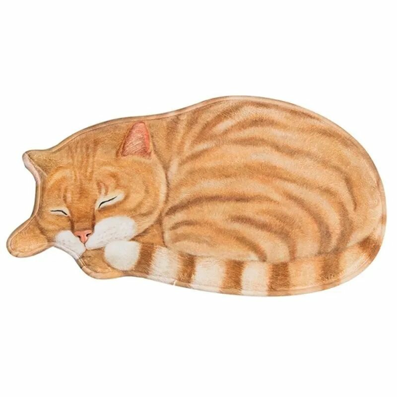 3D Кошачий Коврик Для Пола-Оранжевый Кот