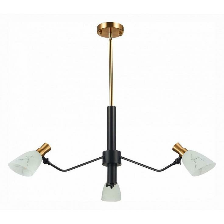 Люстра на штанге EVOLUCE Lita SLE205403-03 цвет латунь, черный Накаливания, Светодиодные Модерн