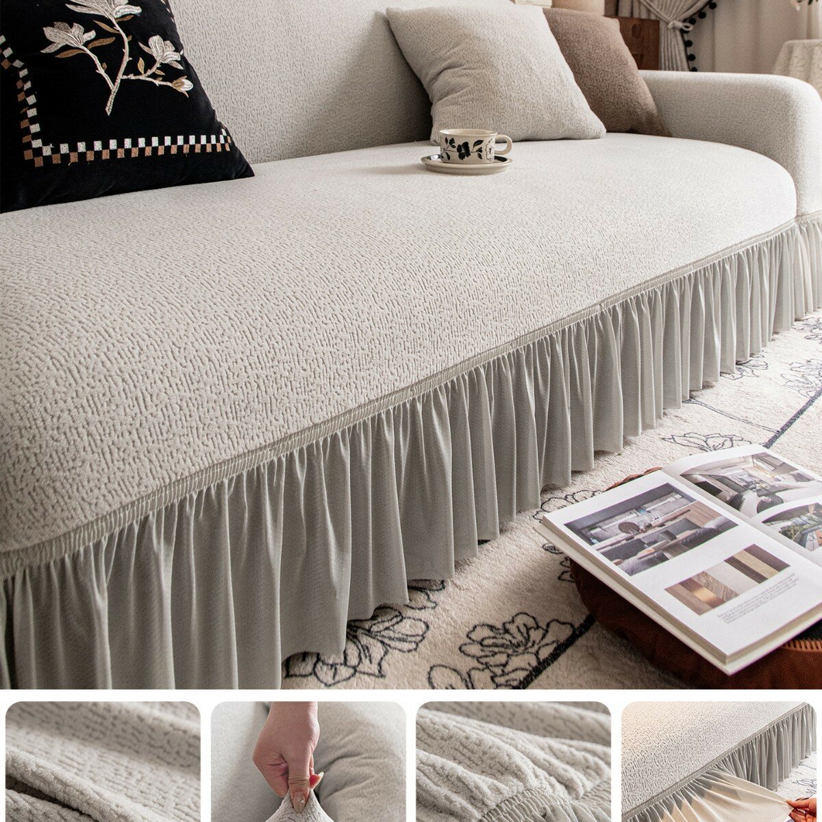 2026 Новый Утолщенный Полный Чехол для Дивана, Устойчивый к Царапинам, Пылезащитный, Универсальный, с Юбкой, Зимний