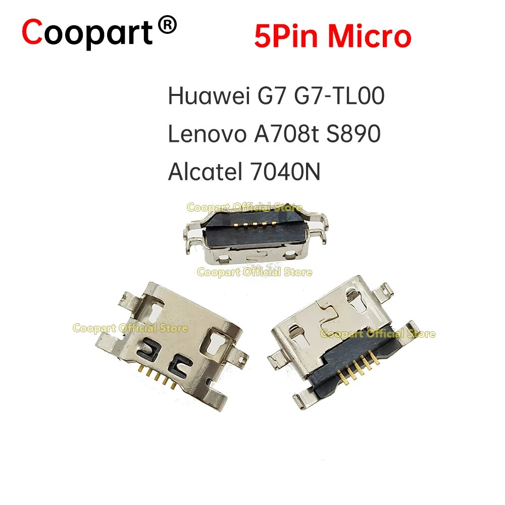 Разъем для зарядки Micro USB для Huawei G7 G7-TL00 Lenovo A708t S890 Alcatel 7040N, разъем для зарядной док-станции
