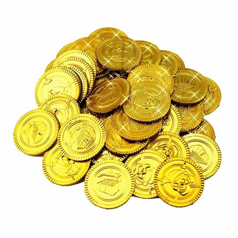 20 Пластиковые золотые монеты Пиратские монеты Игрушки