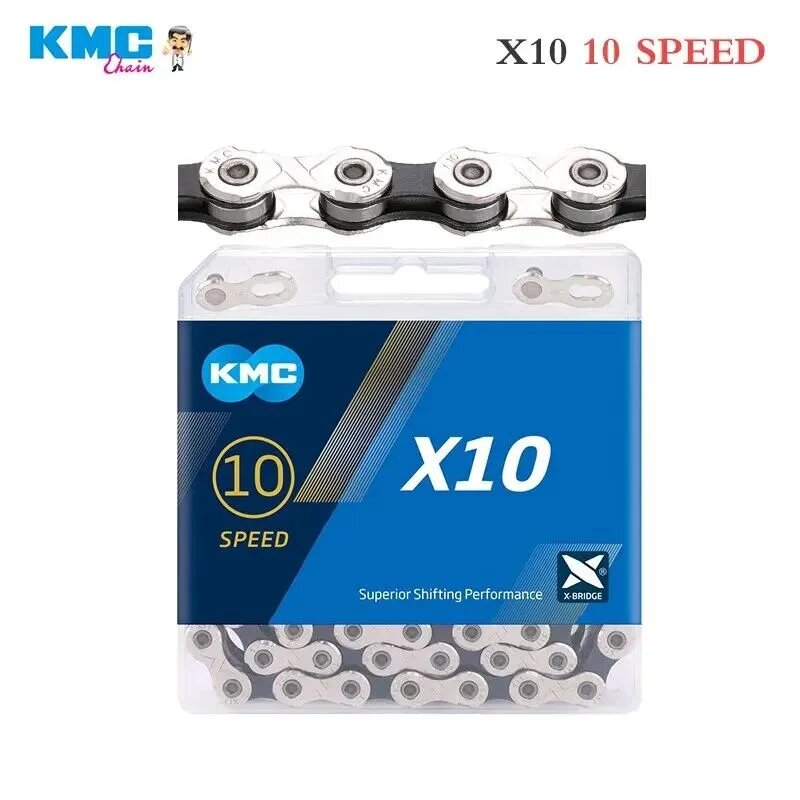 Цепь для велосипеда KMC X10, 10 скоростей, 116 звеньев, велосипедная