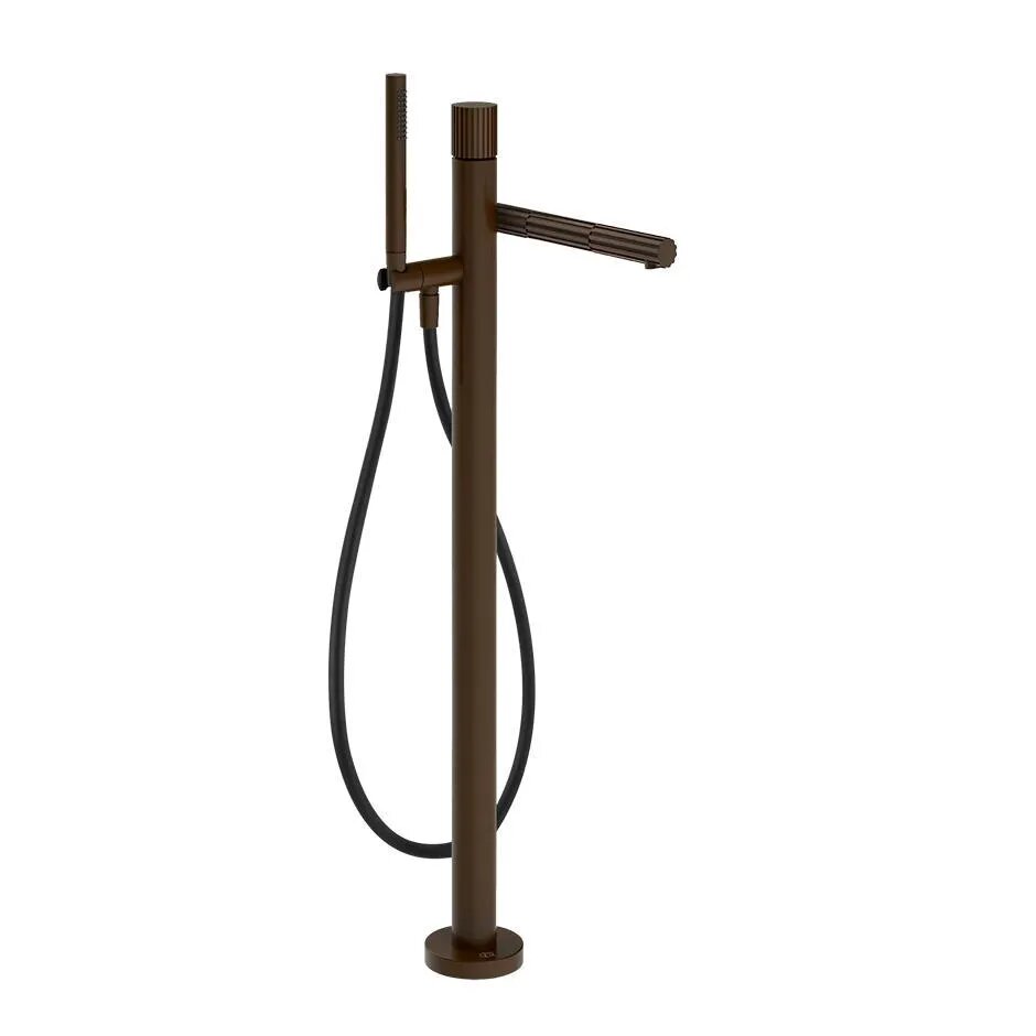 Смеситель Gessi Incastri 75028#845 для ванны, напольный, с ручным душем, цвет Dark Bronze