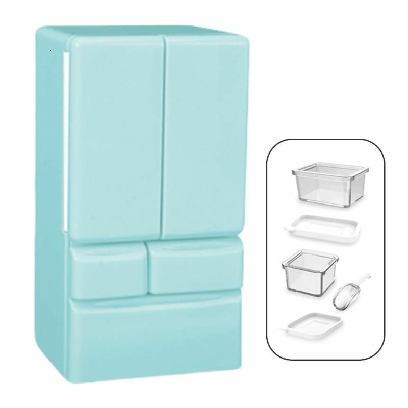 Миниатюрный игровой холодильник для детей, Небесно-голубой