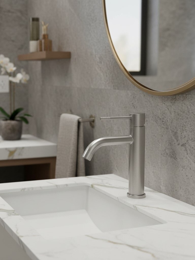 Смеситель для раковины из нержавеющей стали увеличенный / гарантия 5 лет / коллекция Vessel