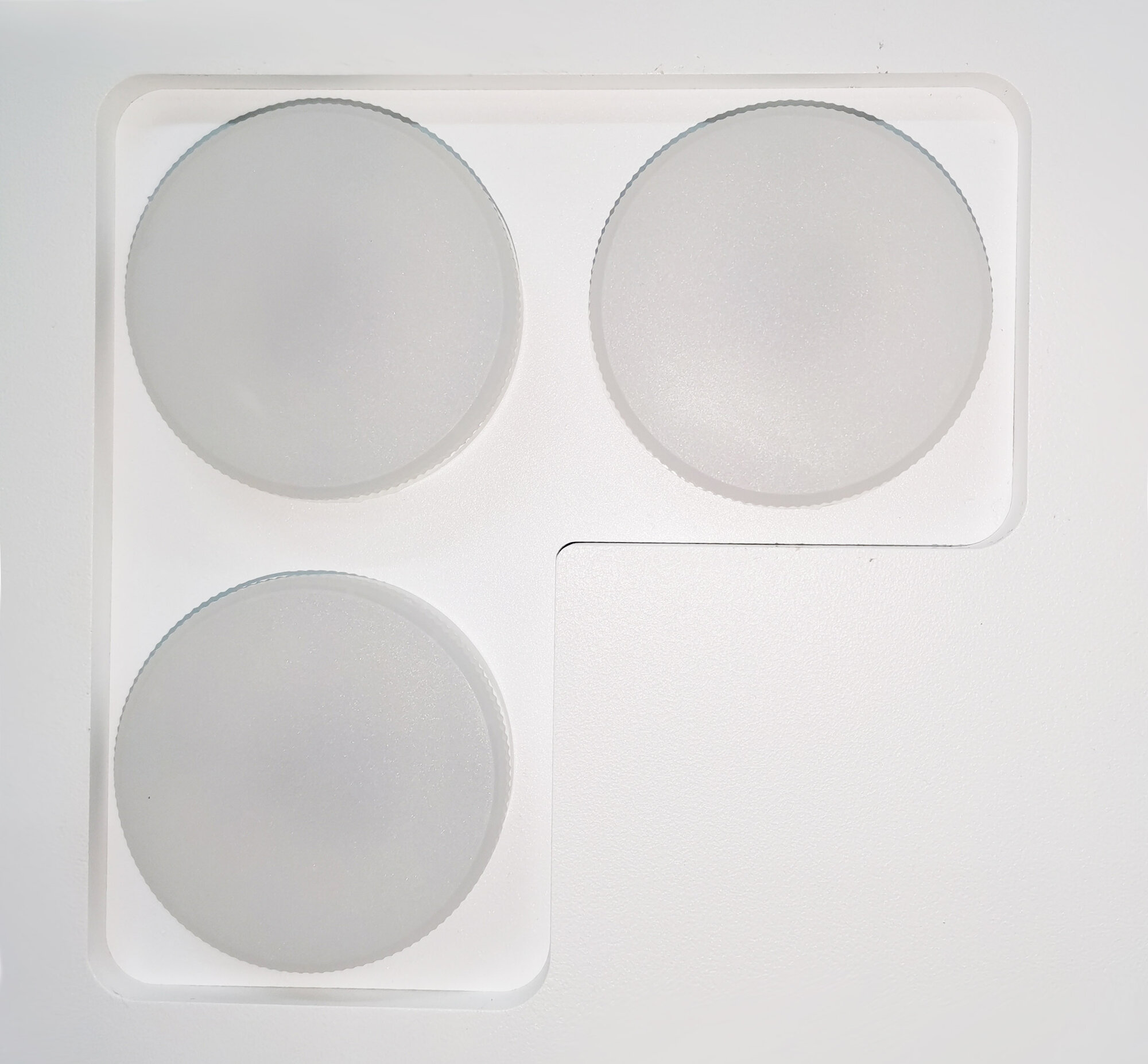 Светильник ES53 теневой угловой квадратный белый (225*225*30) (лампа в комплект не входит) (№25)