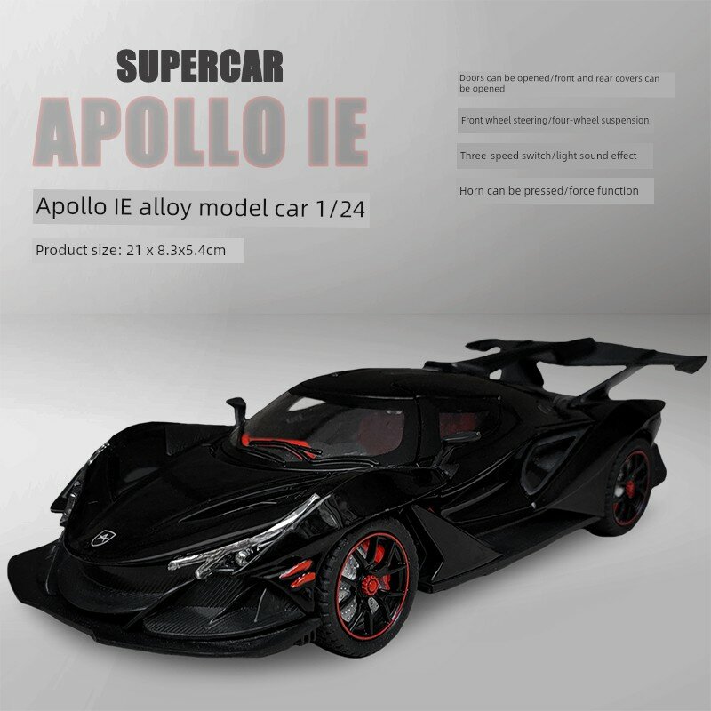 Apollo IE Модель Автомобиля, Чёрный, Масштаб 1:18, Сплавная Коллекционная Игрушка