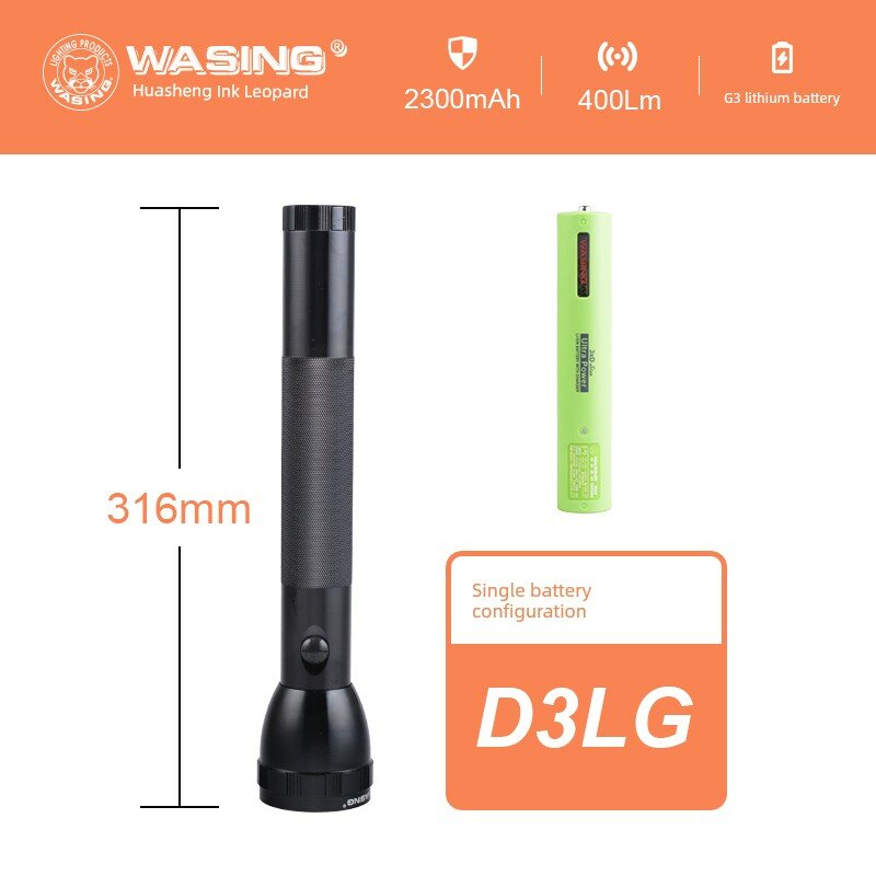 WFL-D3LG светодиодный фонарь с аккумулятором, водонепроницаемый, алюминиевый корпус, емкость 2500 мАч