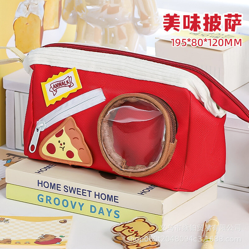 Милый пенал с цветными блоками, стиль Ins, большой объем, сумка для девочек, канцелярская коробка, пенал для еды для детей