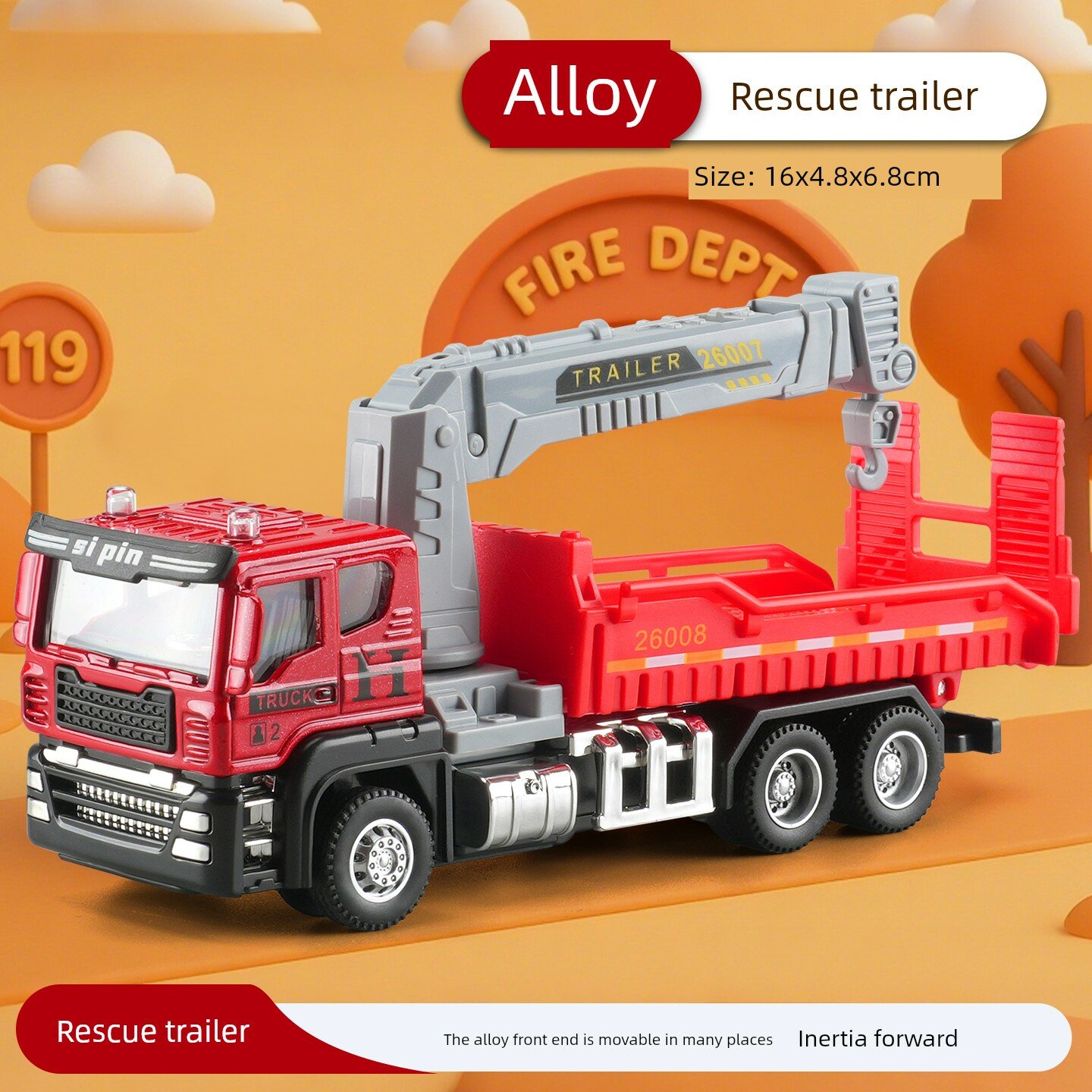 Сплавная детская игрушка: модель буксира для мальчиков, детализированная экстренная игрушка, масштаб 1:60