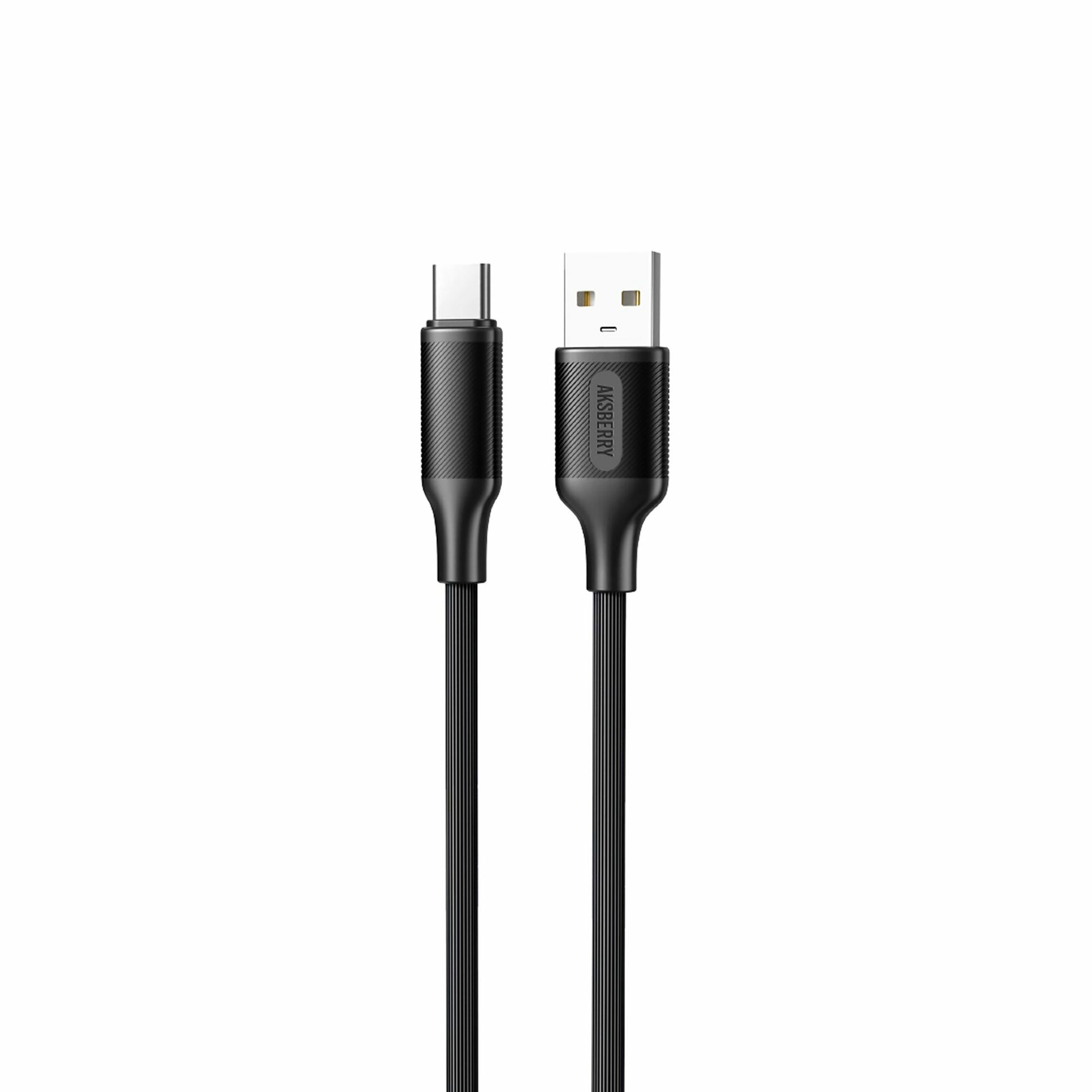 Кабель Aksberry X153, USB-A - USB-C, 2,4-3А длина 1 м, цвет: черный