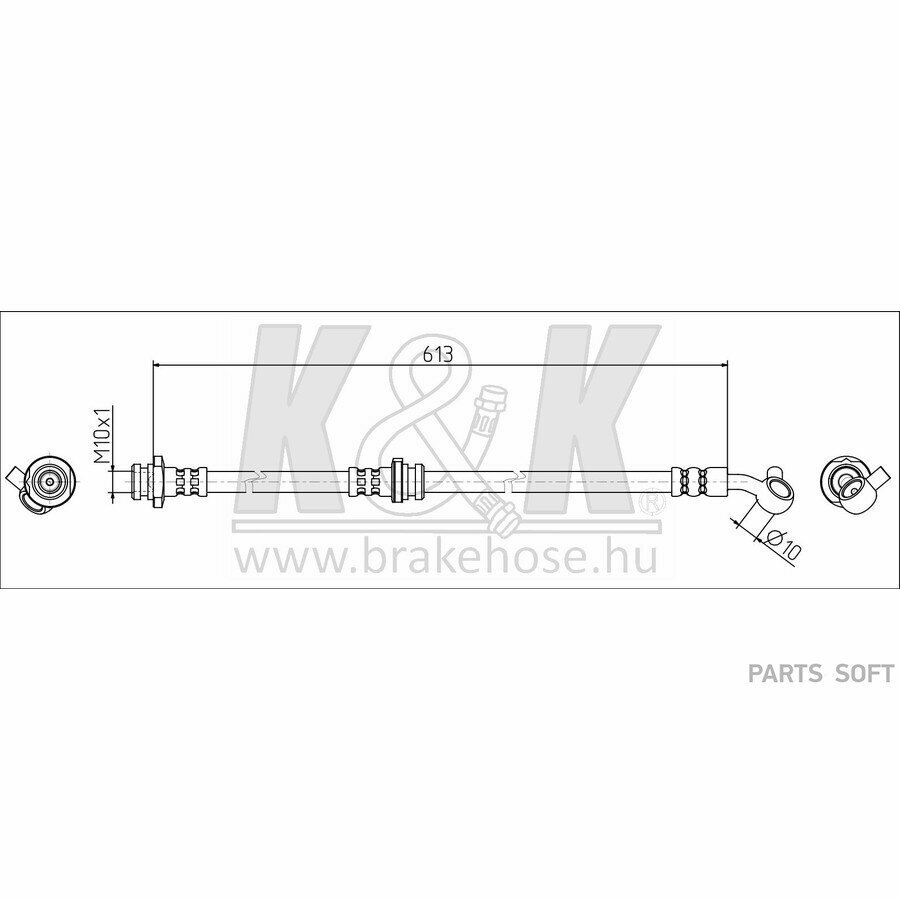 K&K FT1949 Шланг тормозной NISSAN QASHQAI II (J11 J11_) FL