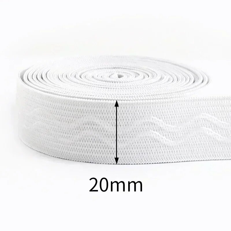 Белая эластичная лента 20 мм, 5 метров, EB013-White2-20mm