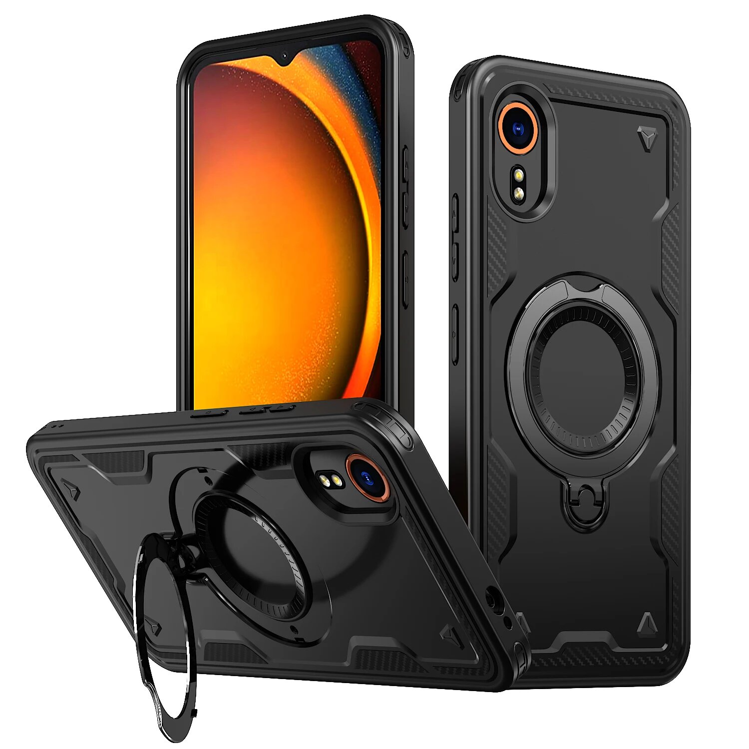 Чехол для Samsung Galaxy Xcover 7, защитный противоударный чехол 360 ° Черный, Черный, Black