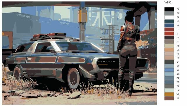 Картина по номерам V-255 "Киберпанк Cyberpunk 2077. Панам Палмер (Panam Palmer)", 80x120 см
