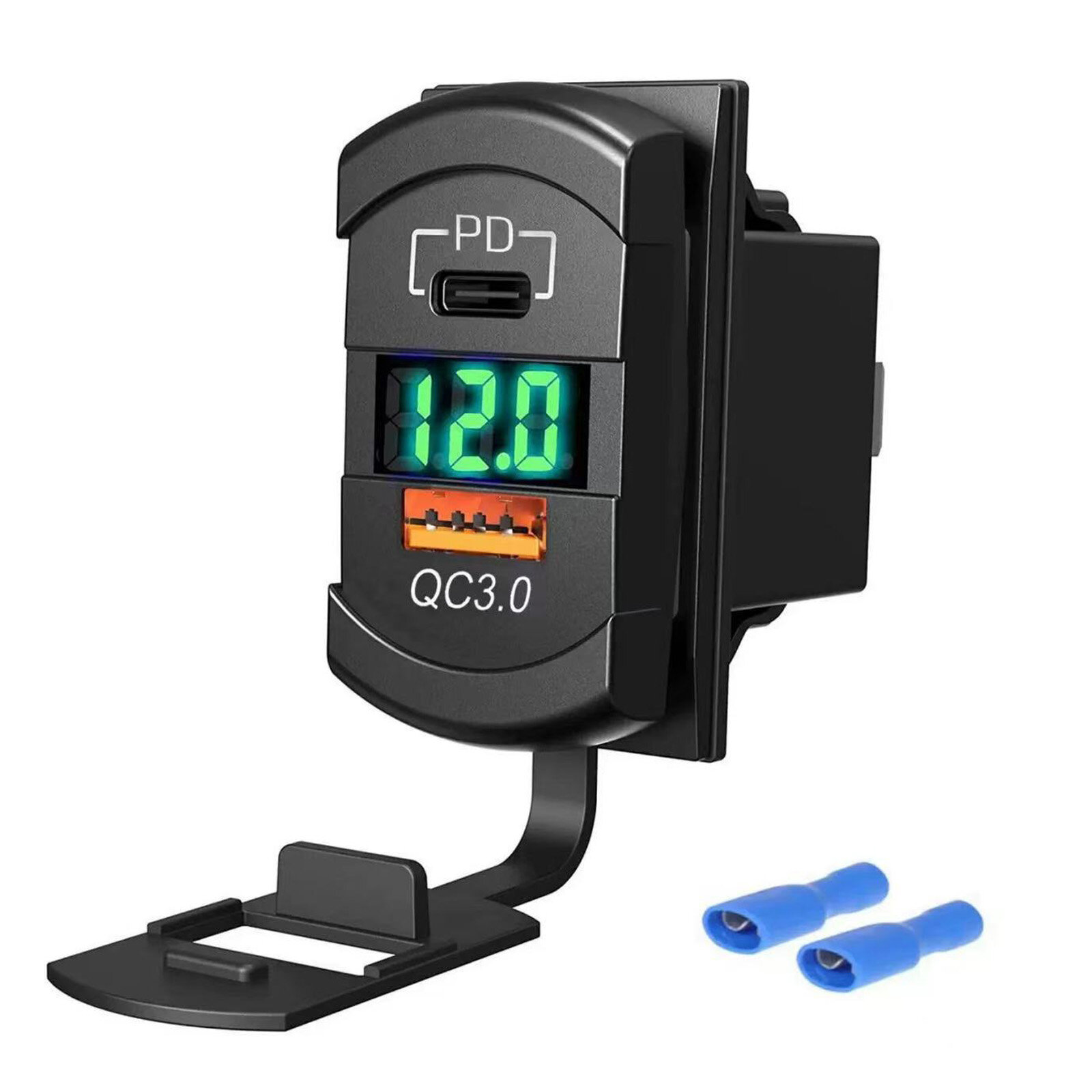 3-в-1 автомобильный адаптер с Type-C PD, USB QC3.0,