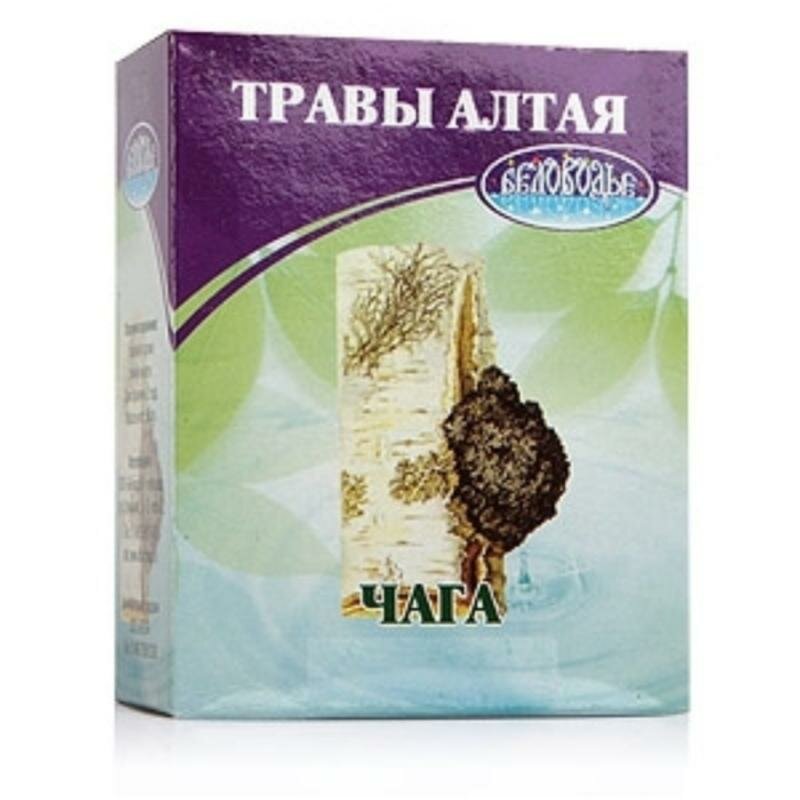 Чага, гриб, коробка, беловодье, 50 г