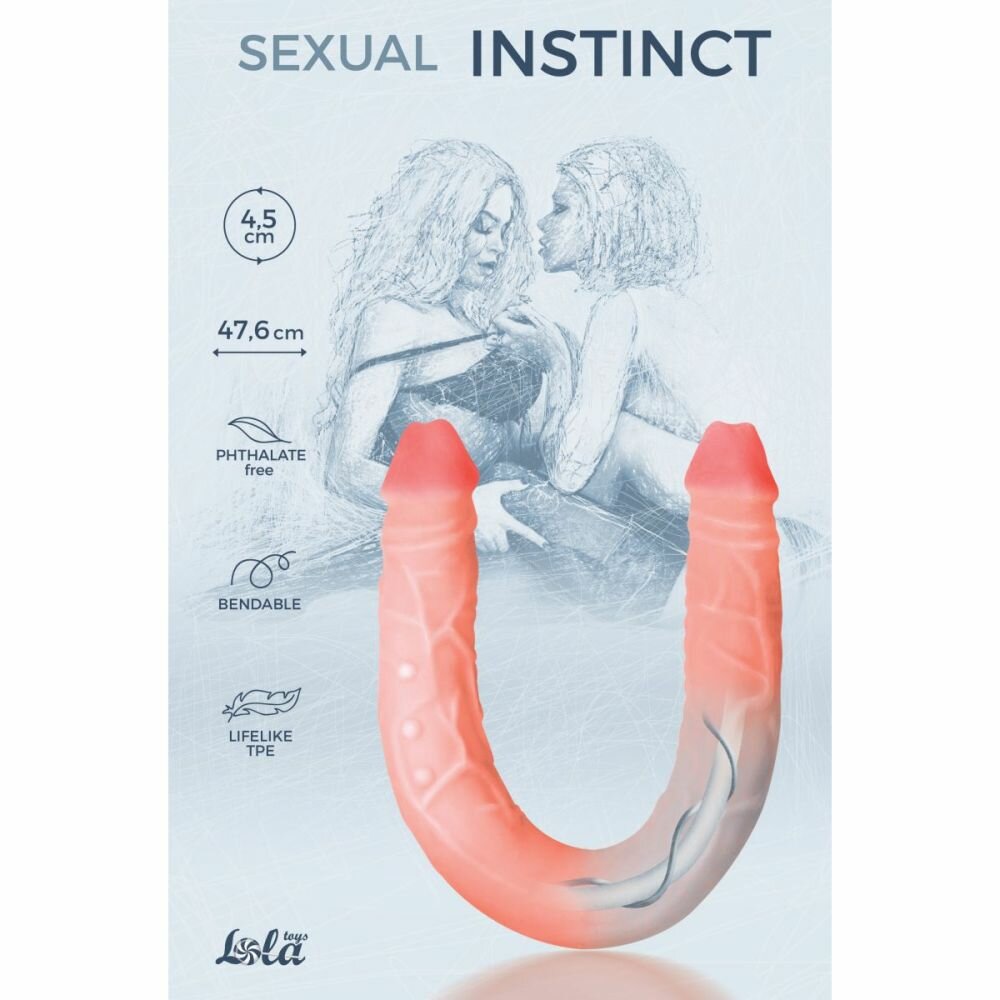 Фаллоимитатор Lola Sexual Instinct 5570-02 Lola, двусторонний, термопластичная резина, телесный
