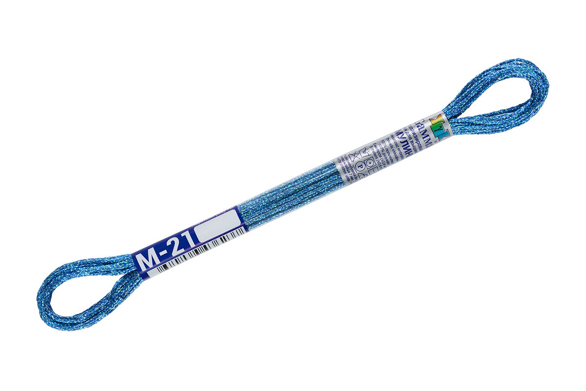 Мулине "Gamma" NM металлик 100% полиэстер 8 м М-21 синий
