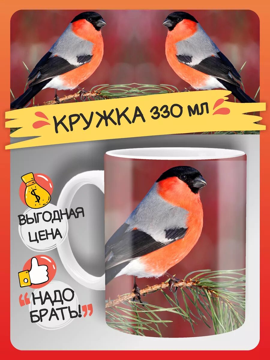 Кружка Снегири птицы
