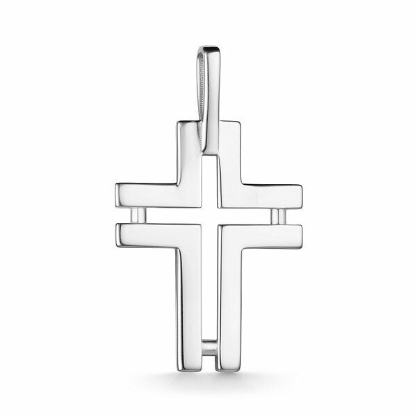 Крестик, серебро, 925 проба, родирование