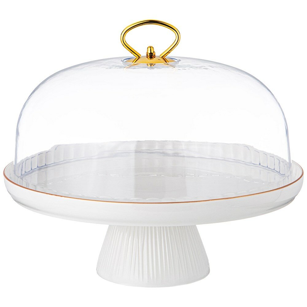 Тортовница lefard "Herbal" на ножке 28*23,5  см  с пластиковой крышкой