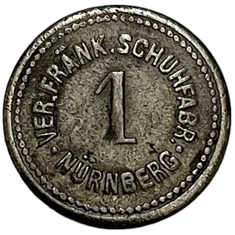 Германия (Германская империя) Нюрнберг, токен обувной фабрики "Frank" 1 пфенниг 1917 г.