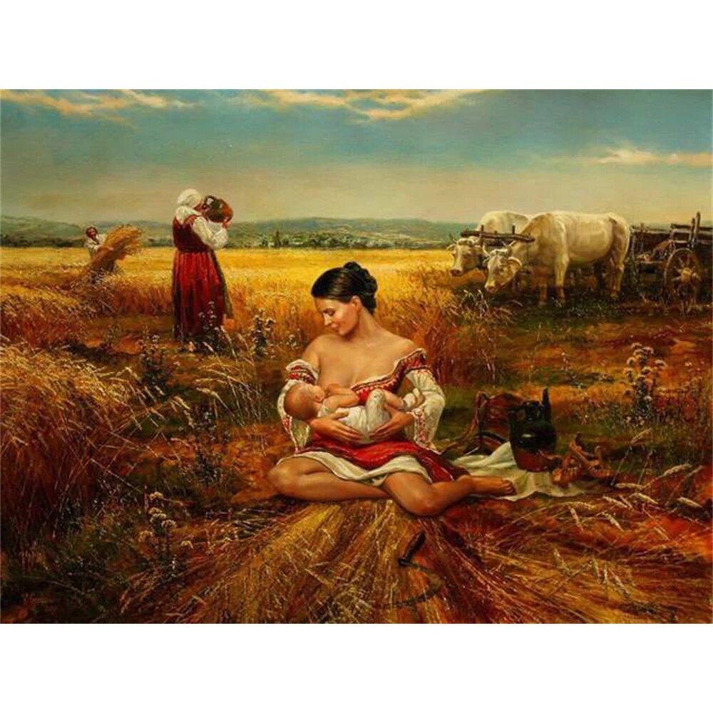 Набор для вышивания "Весенний природный пейзаж", Meian 30x40cm, HMA86910, 11CT Cotton Thread