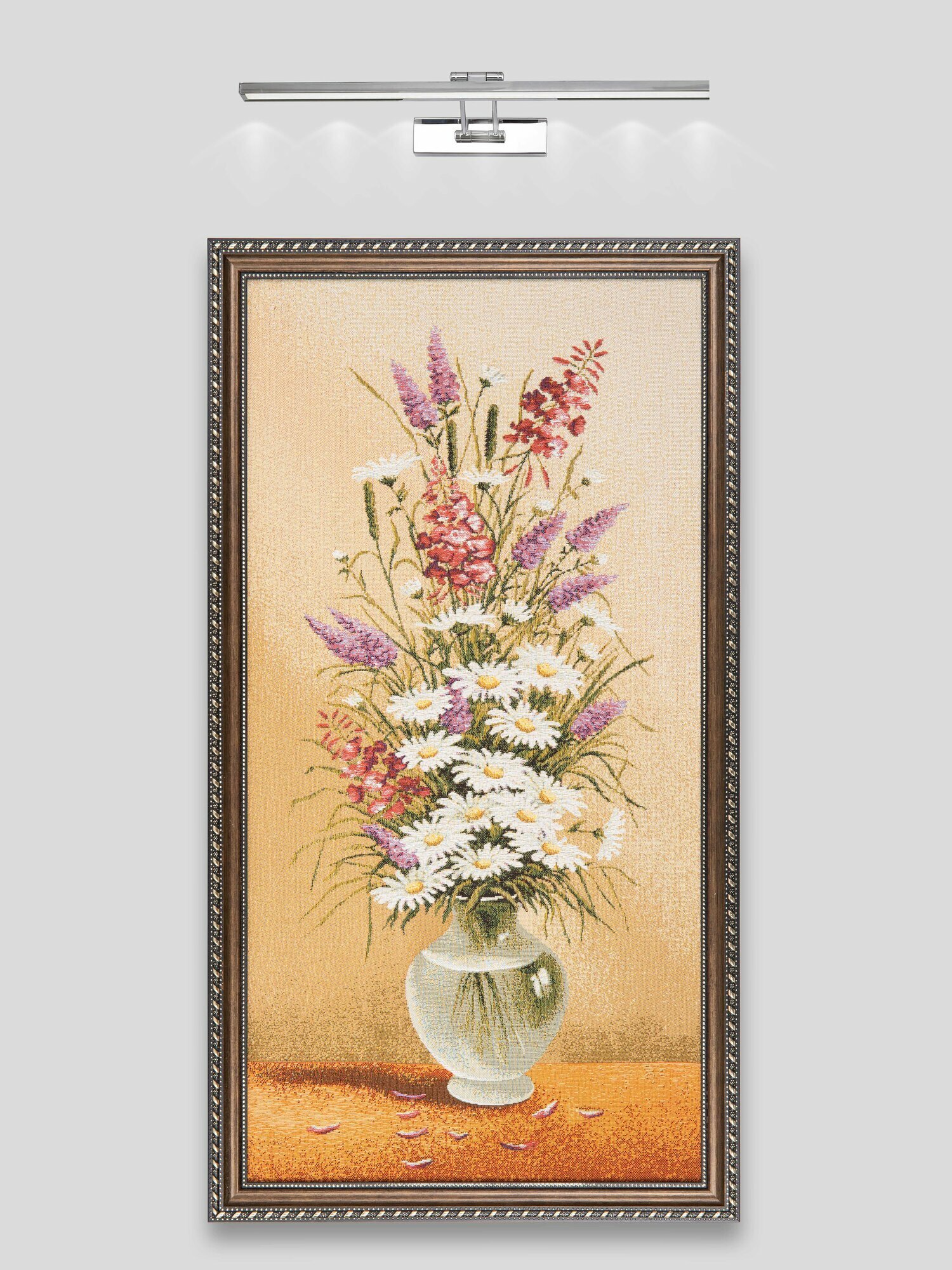 Картина интерьерная Магазин гобеленов "Букет ромашки и лаванда" 38*72 см гобелен