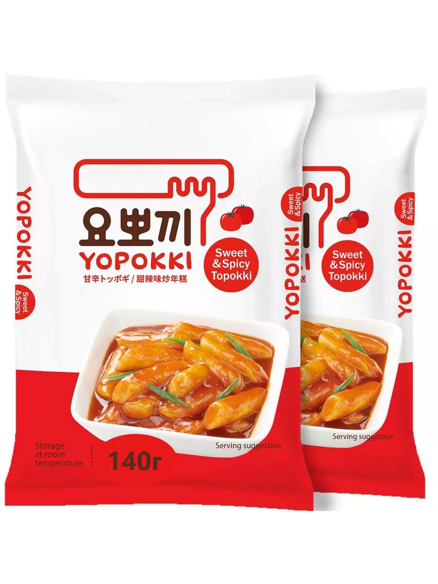 Рисовые клецки токпокки в сладко-остром соусе 140 г * 2 шт