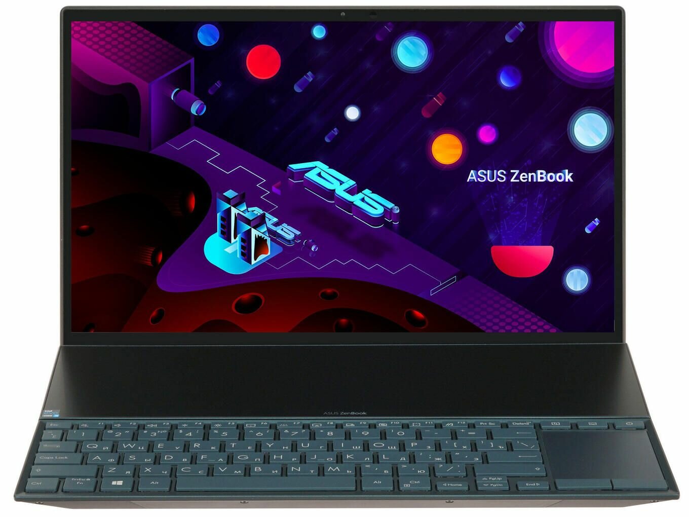 14" Ноутбук Asus ZenBook Duo 14 UX482EA-HY162T (90NB0S41-M02780) синий - 1920x1080, IPS, Intel Core i5-1135G7, ядра: 4 x 2,4 ГГц, 16 ГБ, SSD 512 ГБ, Intel Iris Xe Graphics, Windows 10 Home