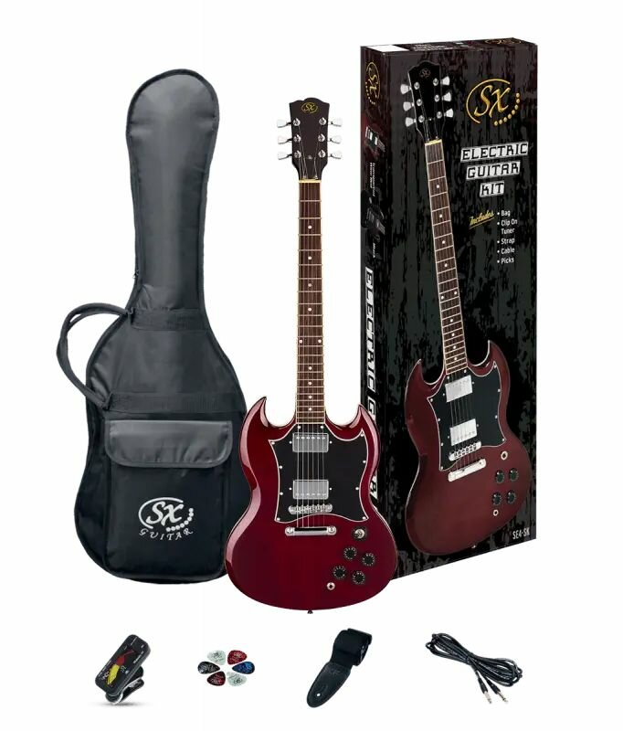Электрогитара SX SE4-SK-TWR, корпус ольха, гриф клен, чехол, аксессуары