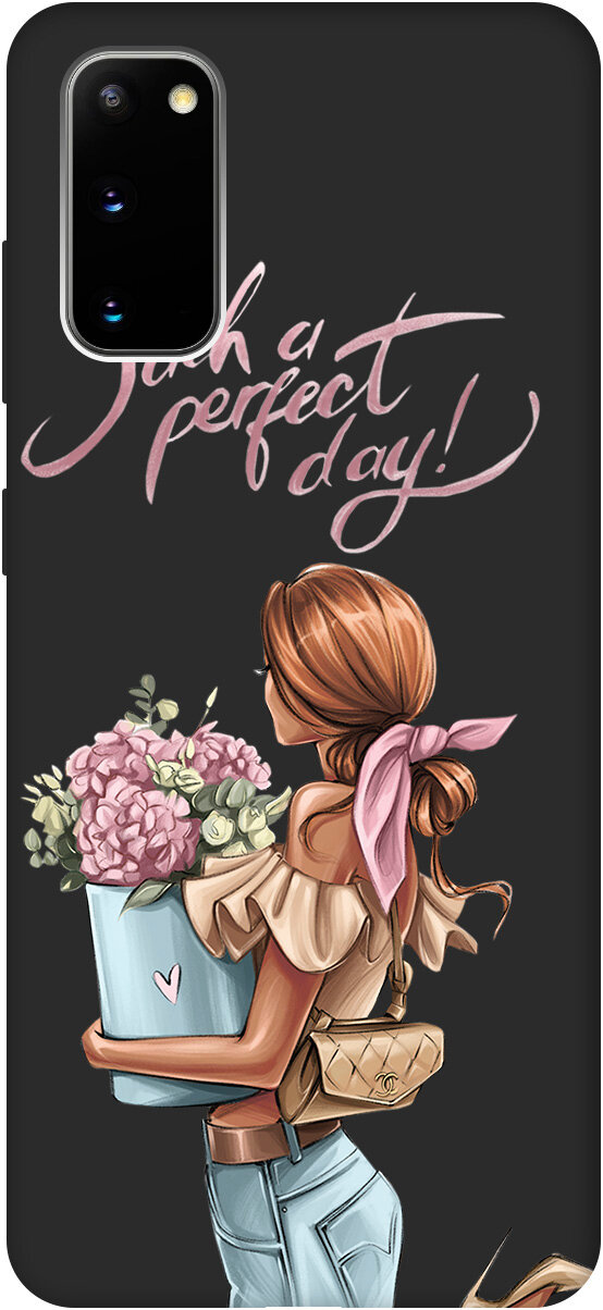 Матовый чехол Suach a Perfect Day! для Samsung Galaxy S20 / Самсунг С20 с 3D эффектом черный