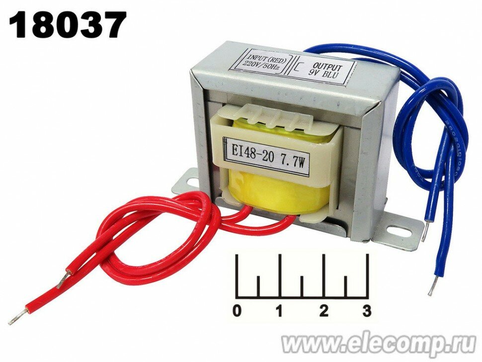 Трансформатор 9V 0.85A EI-48*20