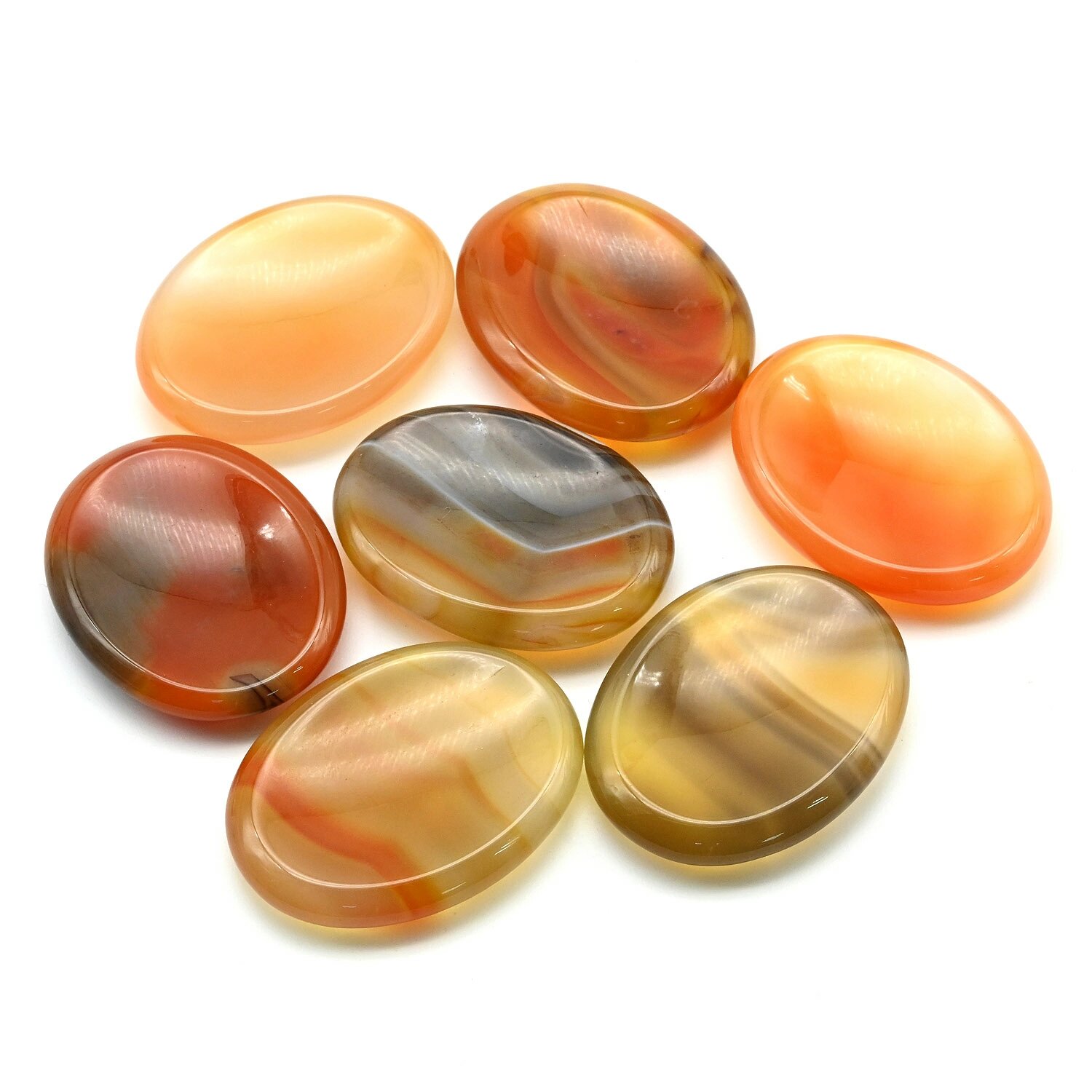 Галька из сердолика, овал "Тревожные камни" 45*35*7мм .