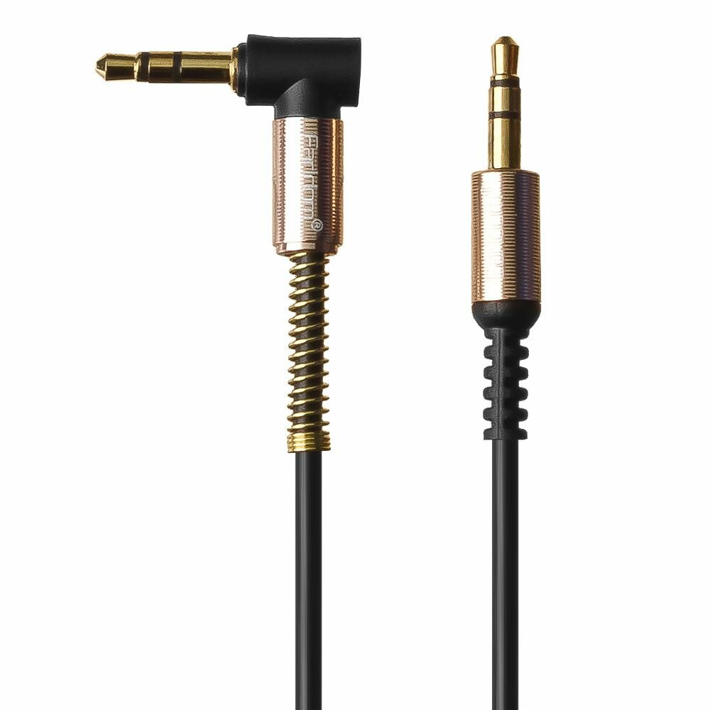 Аудиокабель Earldom ET-AUX23 3.5 мм, 1.8м, пружина, PVC (черный)