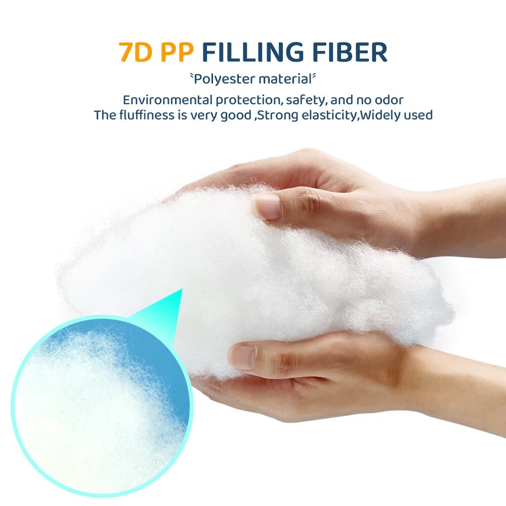 Наполнитель PP хлопок 100г/500г/1кг 1kg 7D PP FIBER