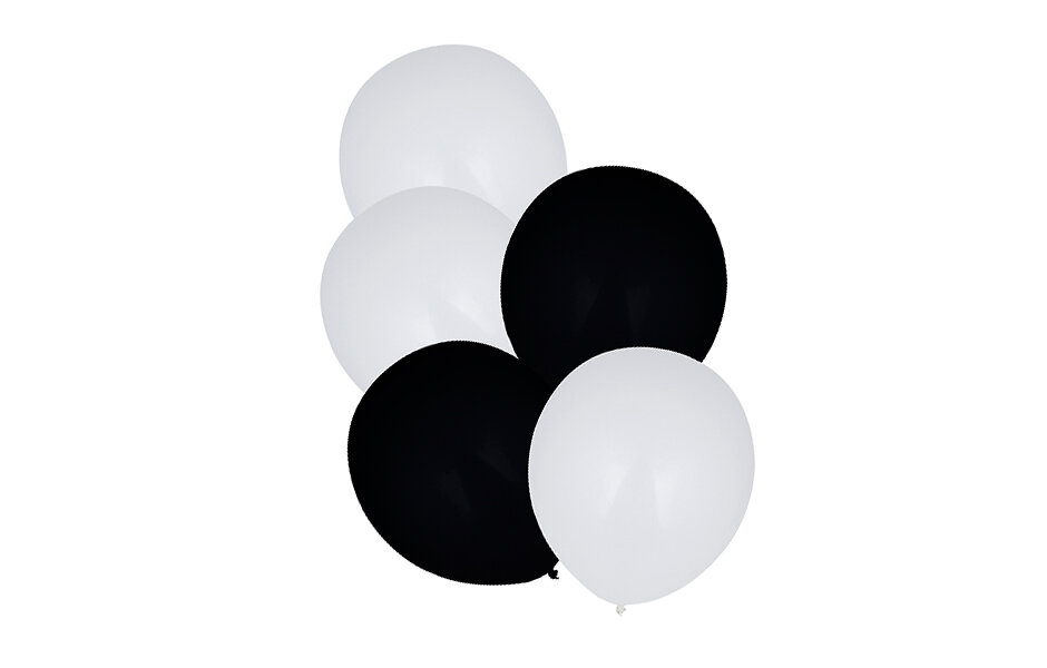 Шары воздушные 18" FNtastic Гигант черно-белые, 5 шт/уп