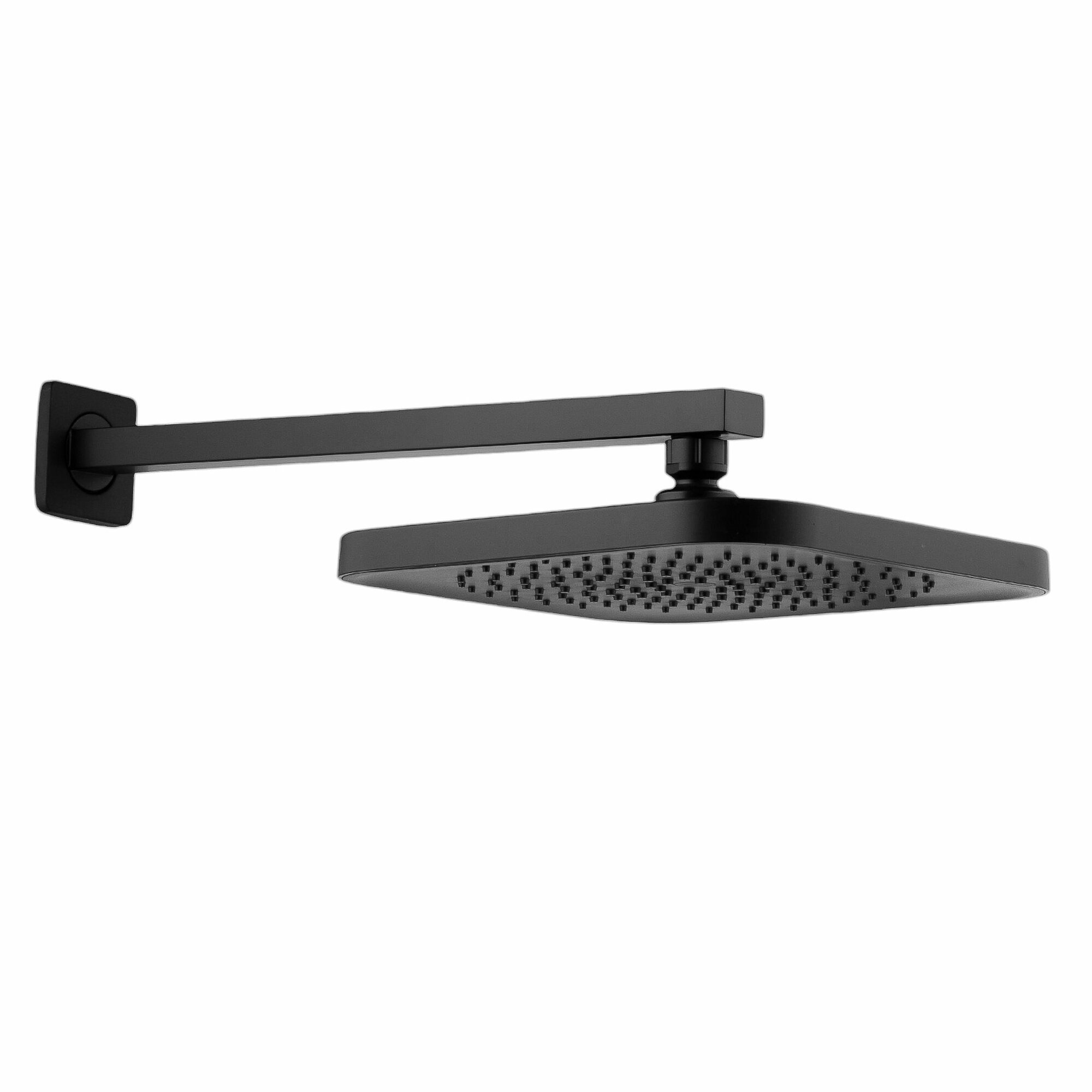 Встраиваемый тропический душ квадратный 22,5 см, черный матовый