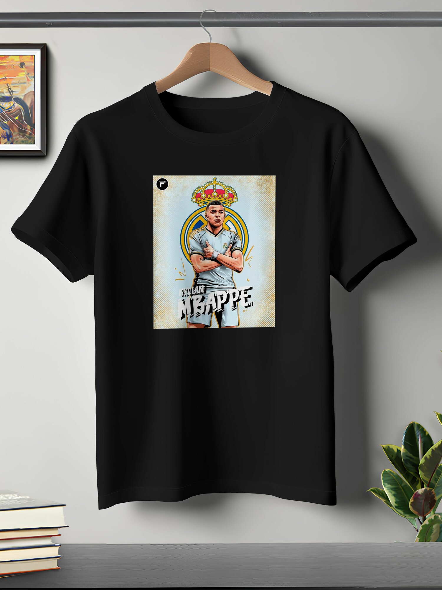 Футболка ONEQ унисекс 68-70 (6XL) размер с принтом Килиан Мбаппе, черная