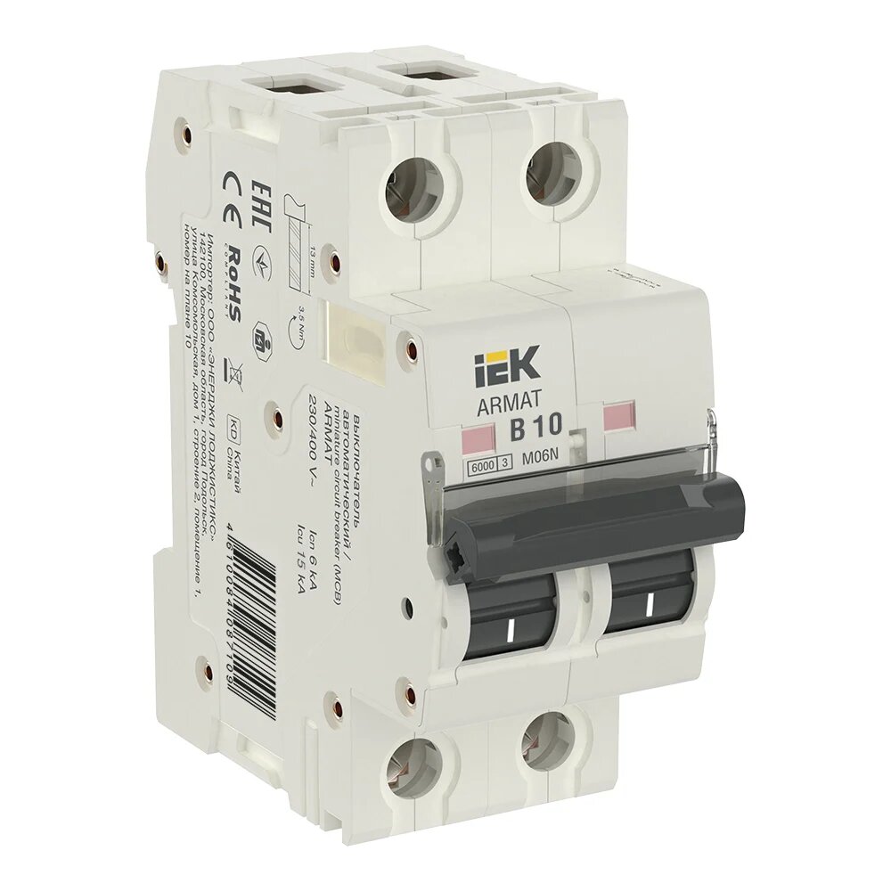 Автоматический выключатель IEK M06N 2P D 25А AR-M06N-2-D025