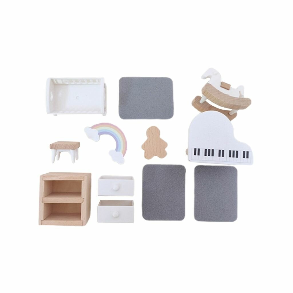 1:12 Кукольный домик, Мини-кухня, Детская комната, Миниатюрная игрушечная мебель